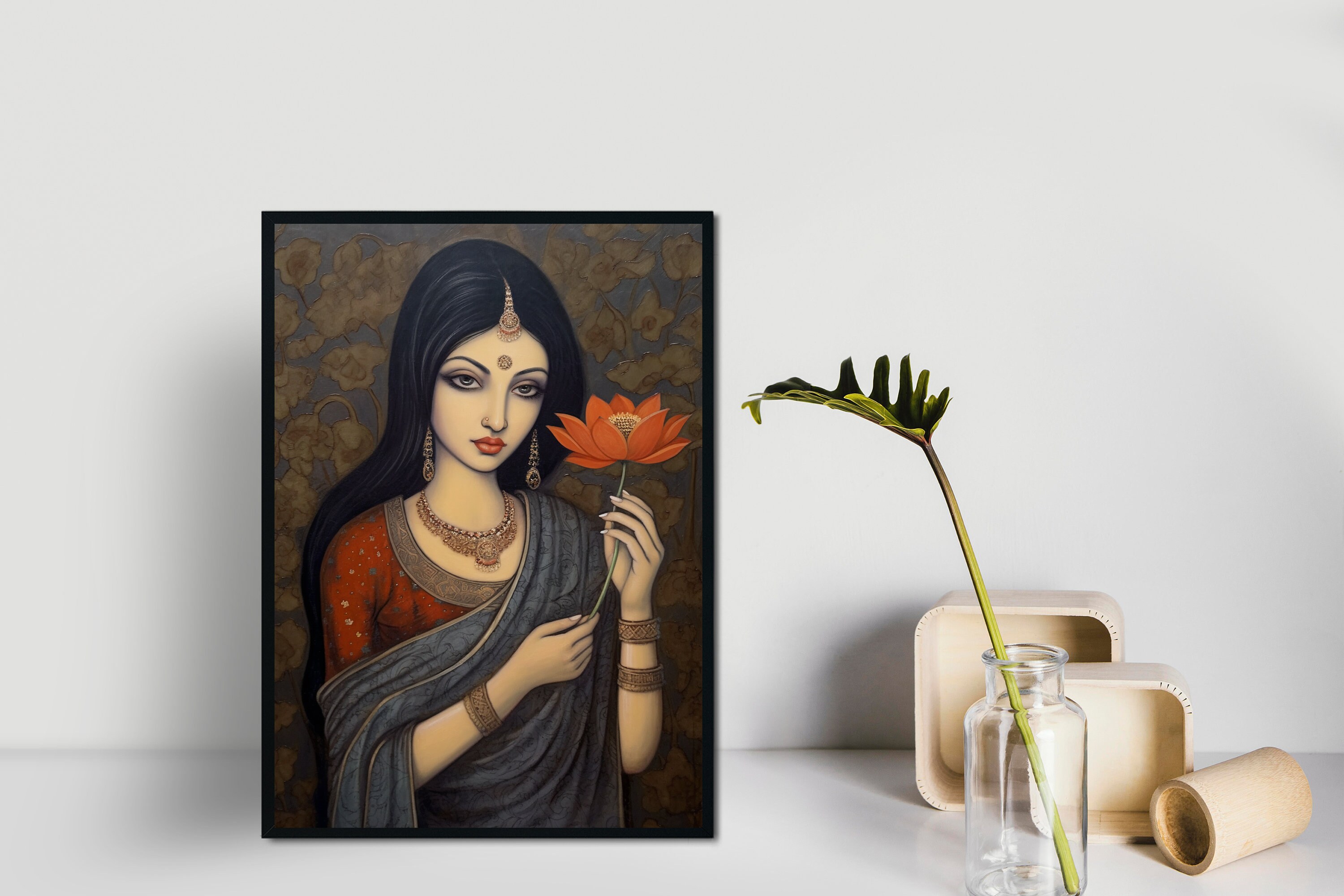 Indian Folk Art, Indian Royal Lady Art, Indian Painting, Indian Wall ...