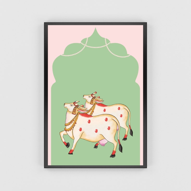 Indian Folk Art, Set of 3 Pichwai Prints, Living Room Decor, Hindu ...