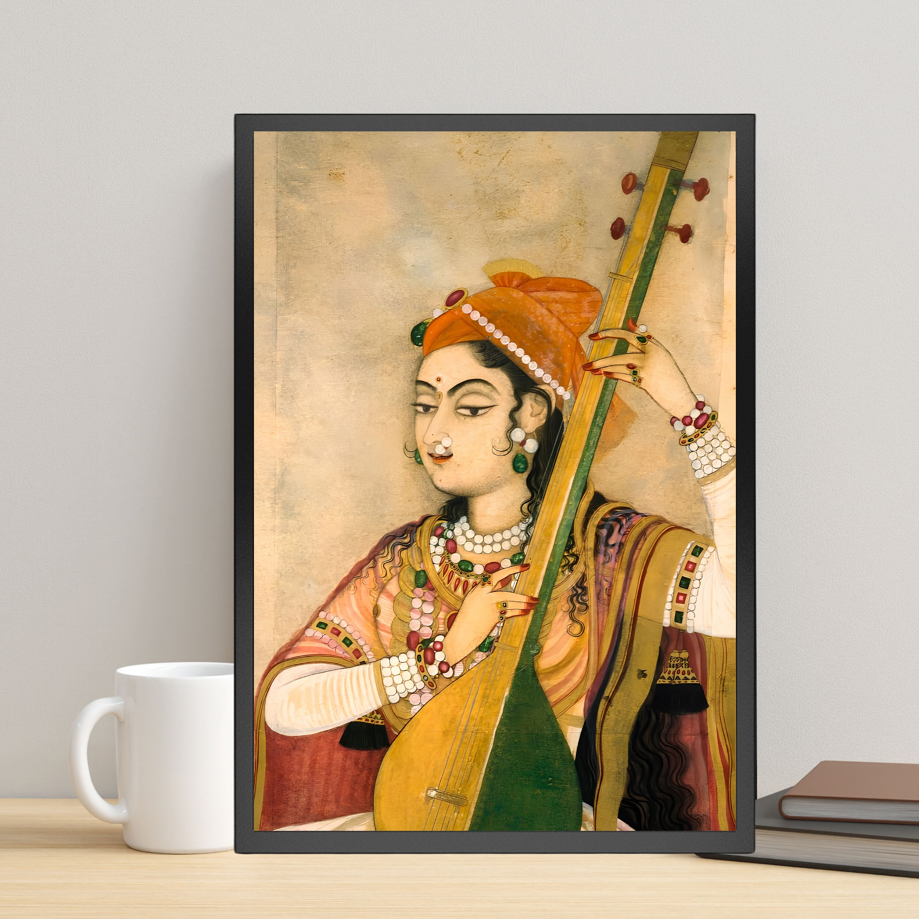 Indian Folk Art, Indian Royal Woman, Indian Vintage Painting, Mughal ...