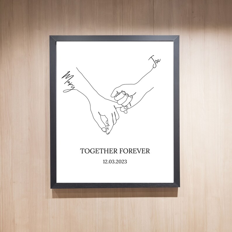 Personalized Couples Love Hands, Valentines Gift, Couple Engagement ...