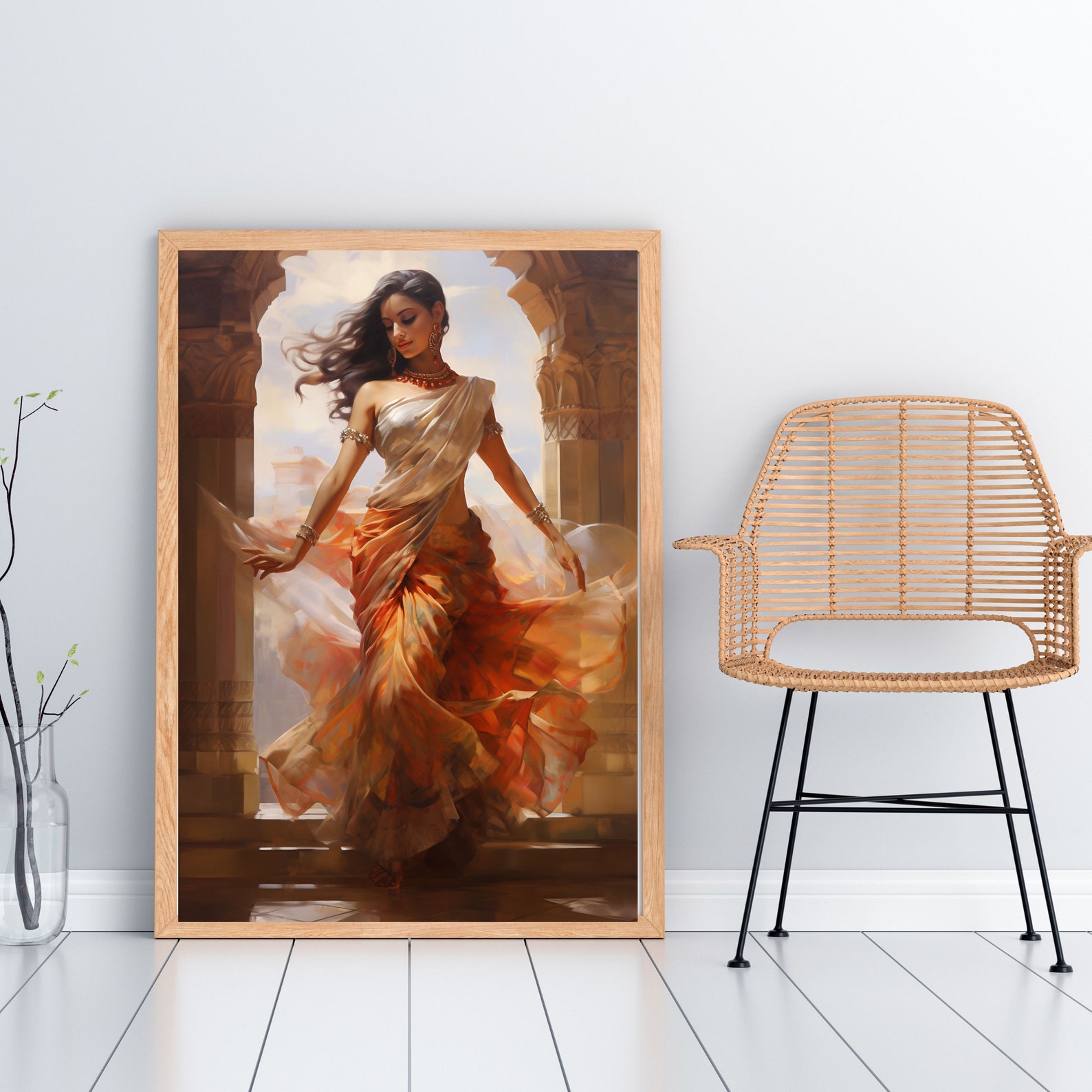 Indian Folk Art, Indian Dancing Lady Art, Indian Painting, Indian Wall ...