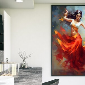 Indian Folk Art, Indian Dancing Lady Art, Indian Painting, Indian Wall ...