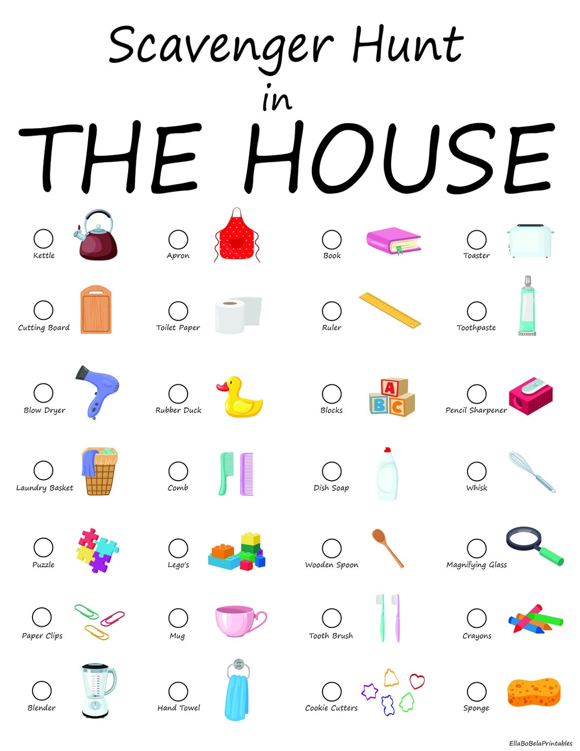 Scavenger Hunt in the House - Etsy