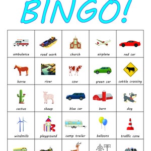 Road Trip Bingo - 6 Pages! - Etsy