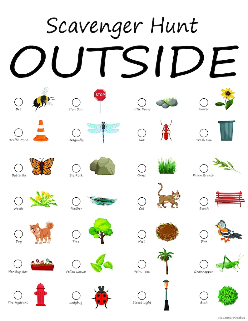 Scavenger Hunt Outside, in Nature and Around the Neighborhood - Etsy