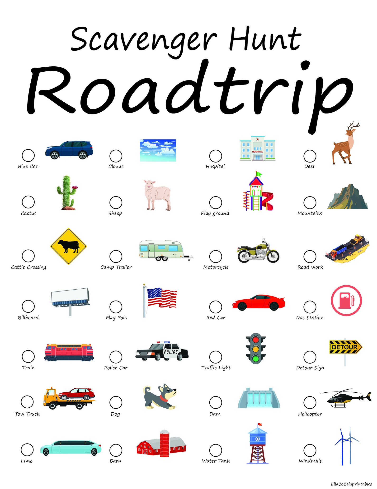 Scavenger Hunt Roadtrip - 2 Pages! - Etsy