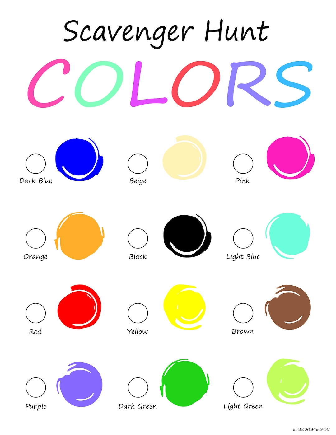 Scavenger Hunt for Colors - Etsy