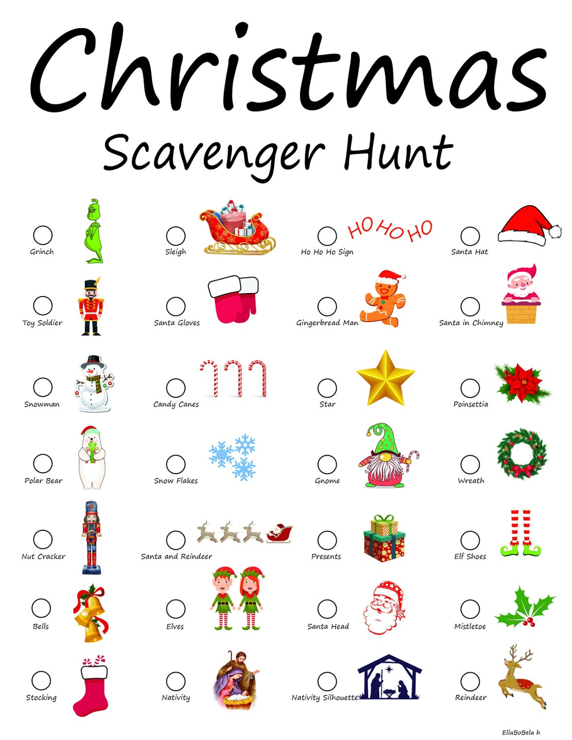 Christmas Time Scavenger Hunt - Etsy