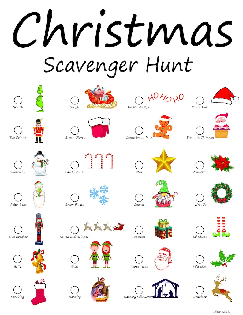 Christmas Time Scavenger Hunt - Etsy