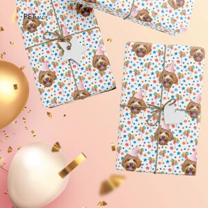 Custom Dog Wrapping Paper Using Pet Photo, Personalized Cat Portrait ...