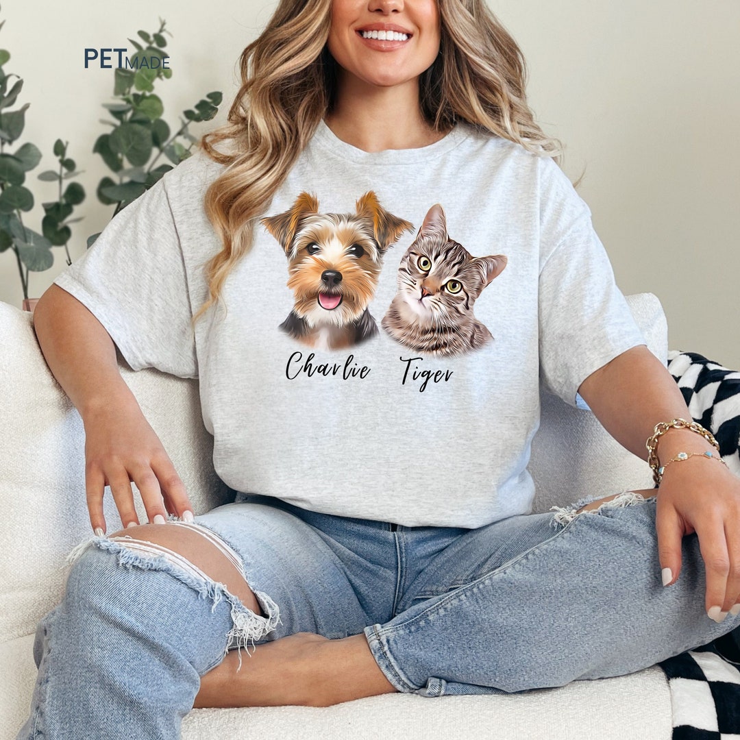 Custom Pet Shirt From Photo, Personalized Cat Tshirt, Custom Dog Tee ...