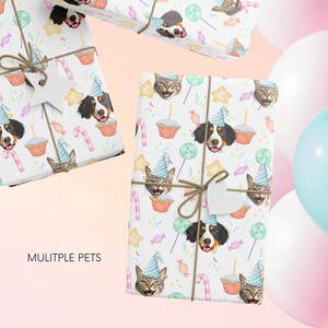 Custom Dog Wrapping Paper Using Pet Photo, Personalized Cat Portrait ...