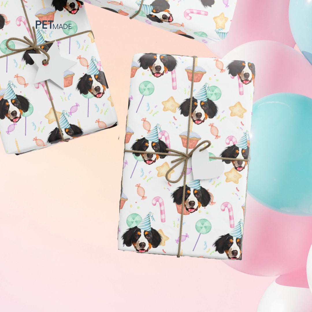 Custom Dog Wrapping Paper Using Pet Photo, Personalized Cat Portrait ...