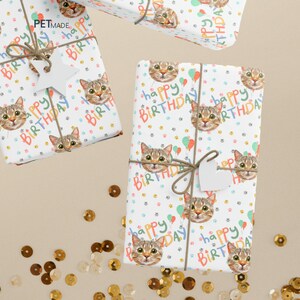 Custom Dog Wrapping Paper Using Pet Photo, Personalized Cat Portrait ...
