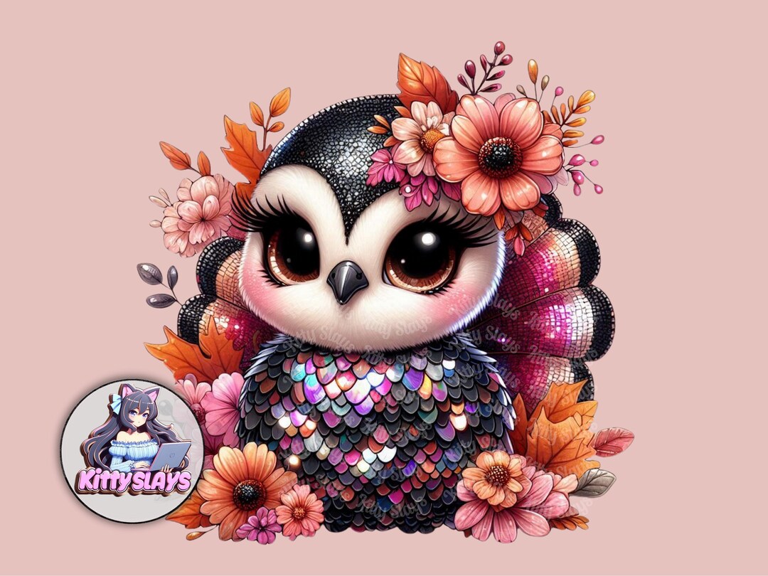 Coquette Thanksgiving Turkey Png,cute Sequin Turkey Girl Clipart ...