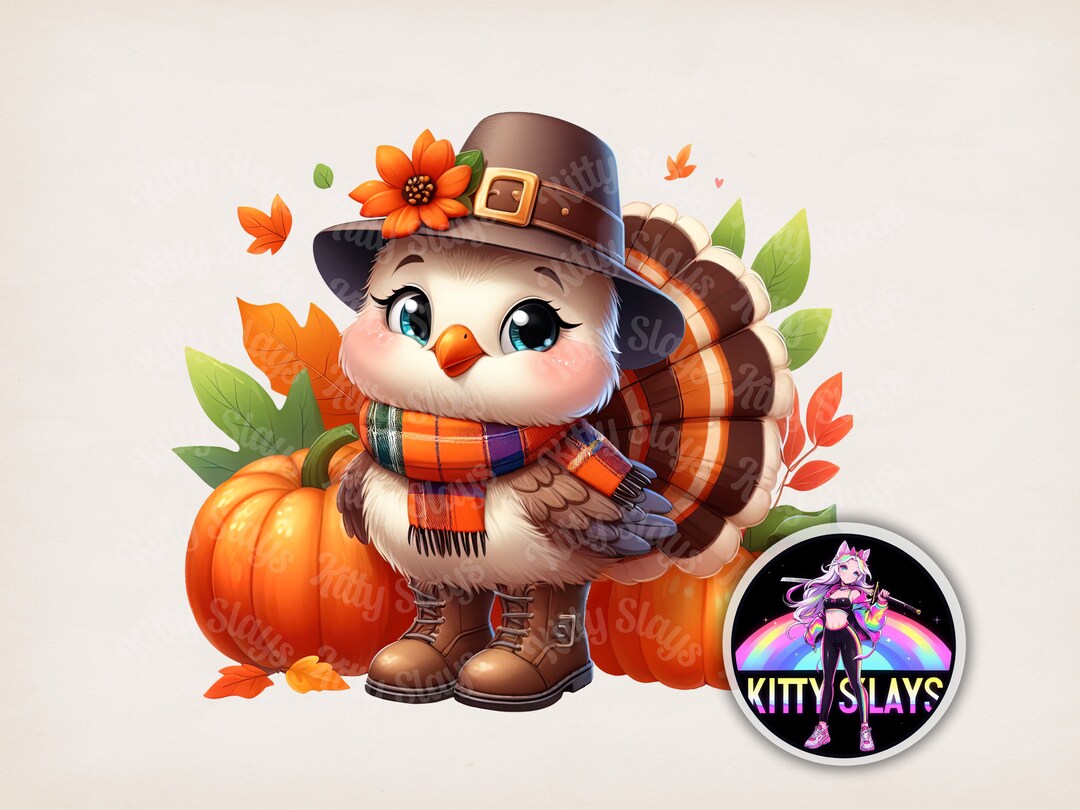 Girl Fall Turkey PNG, Kid Turkey Thanksgiving, Fall Vibe PNG, Cute ...
