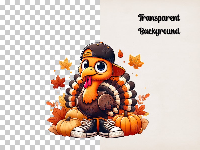 Thanksgiving Fall Turkey PNG Autumn Fall Digital Thanksgiving PNG Fall ...