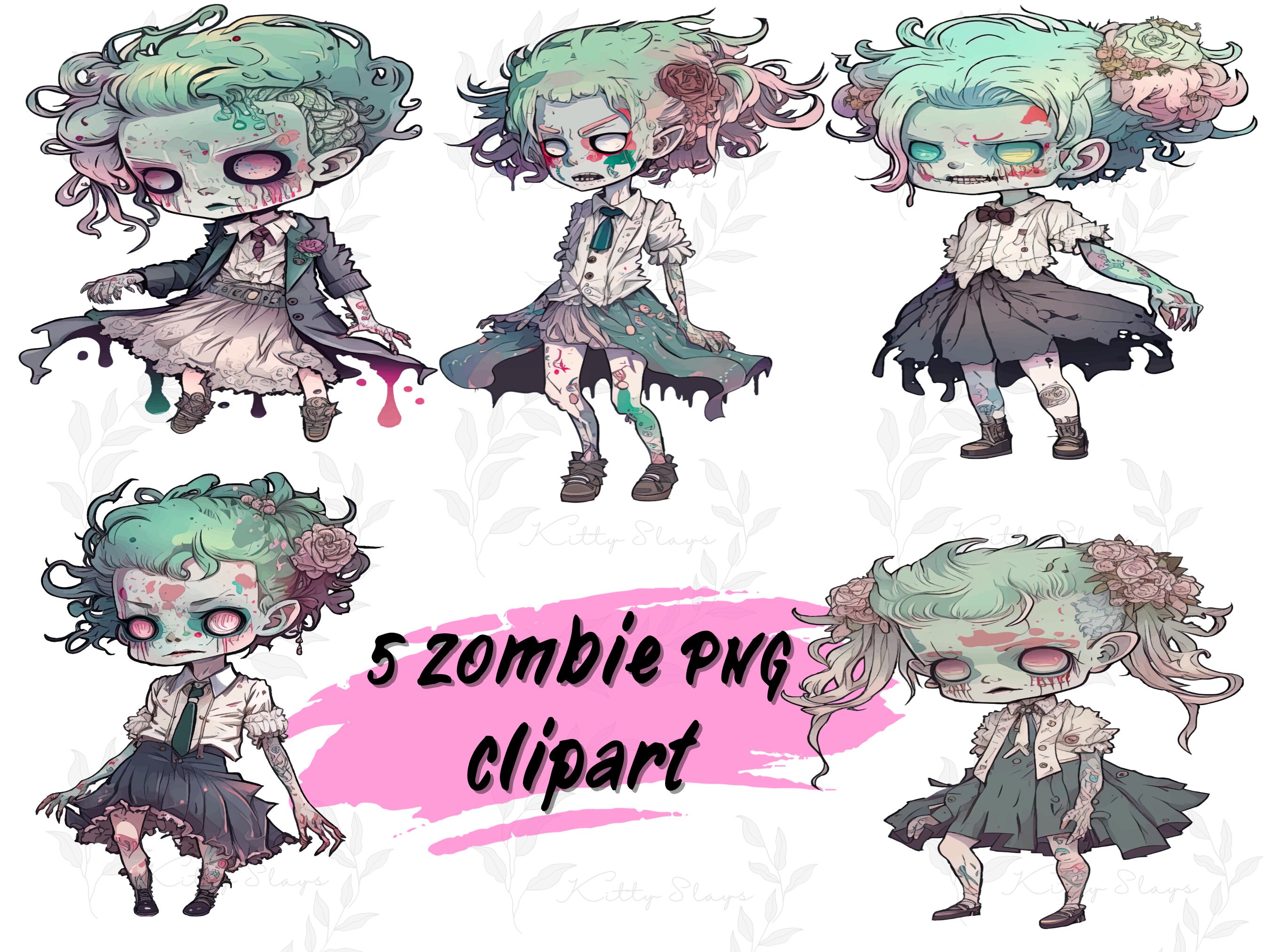 Pastel Halloween Clipart Halloween Png Zombie Png Pastel - Etsy