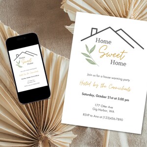 Housewarming Invite, Housewarming Party, Home Sweet Home Invite, Modern ...