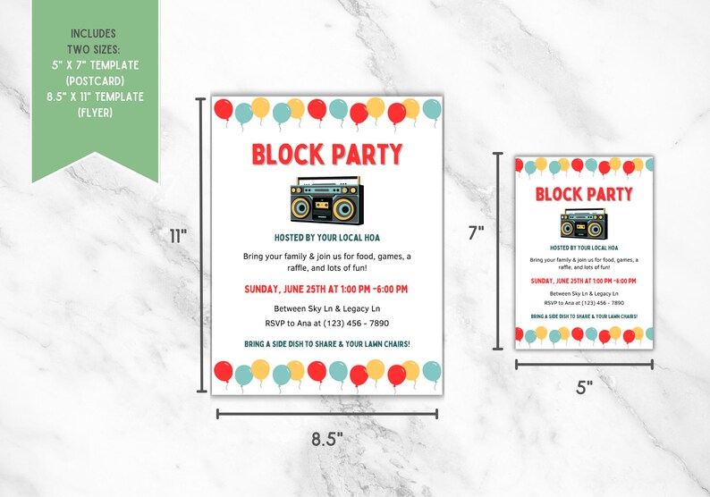 Neighborhood Block Party Flyer, Church Block Party Flyer, HOA Block ...