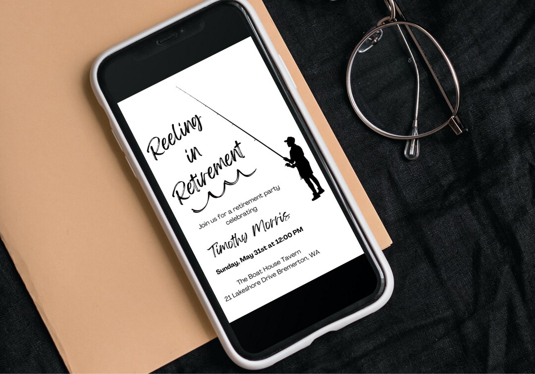 Fishing Retirement Party Invitation, Reeling in Retirement Invite ...