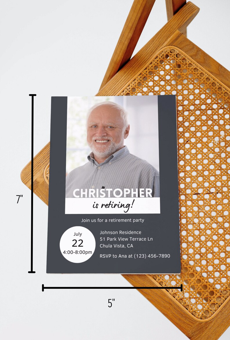 Retirement Party Invitation, Custom Photo Party Invite, Retirement ...