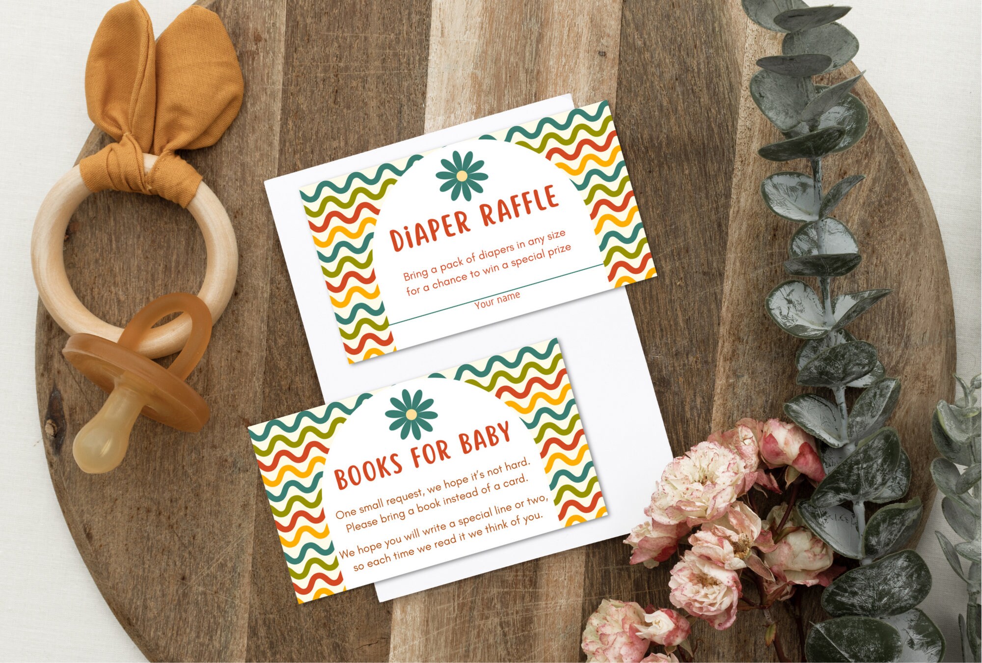 70s Baby Shower, Rainbow Baby Shower Invitation, 5x7 Card, Facebook ...