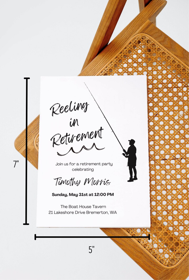 Fishing Retirement Party Invitation, Reeling in Retirement Invite ...