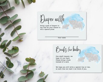 Elephant Baby Shower Invitation Canva Template Printable Blue - Etsy