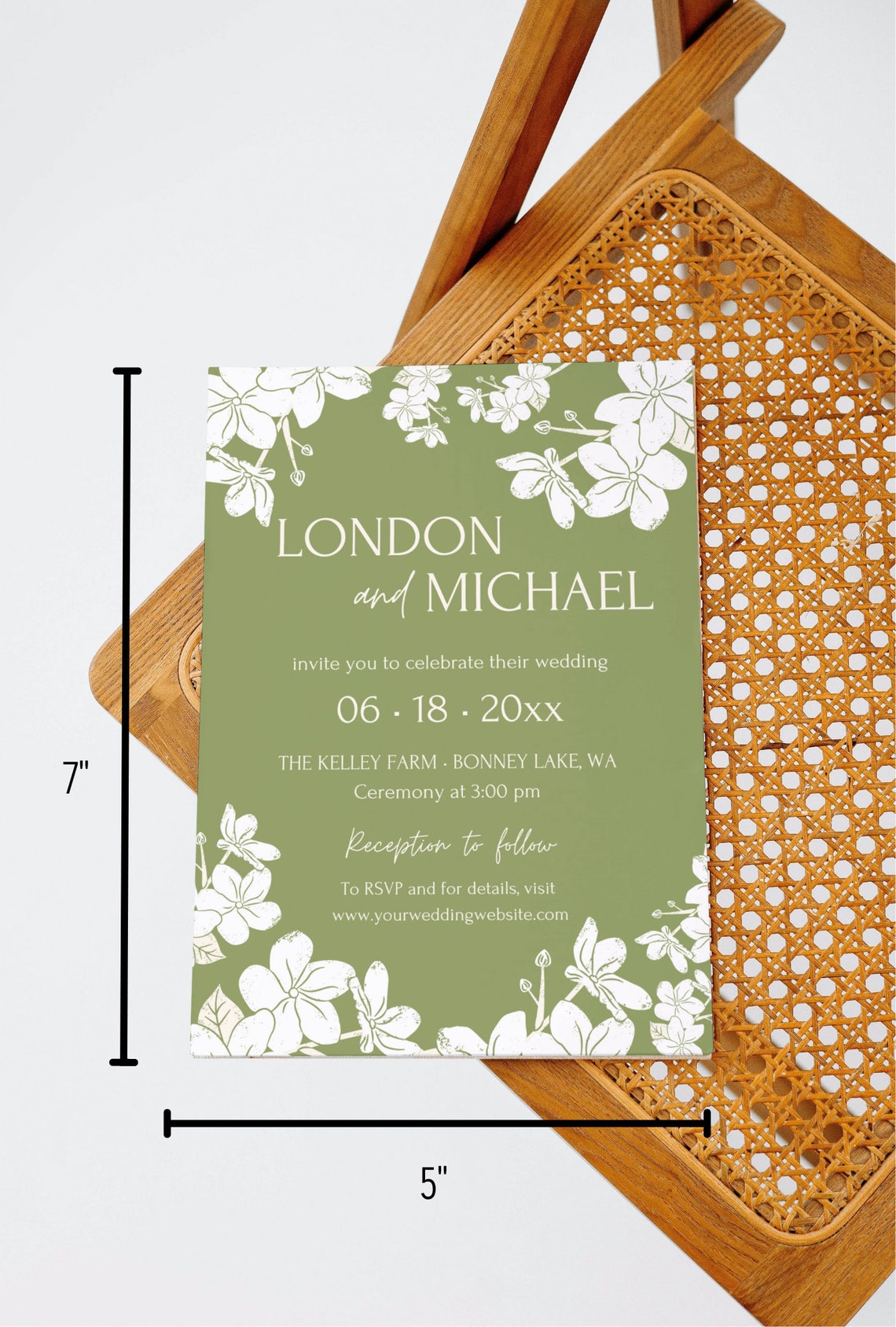 Green Wedding Invitation, Sage Wedding Invitation, Sampaguita Flowers ...