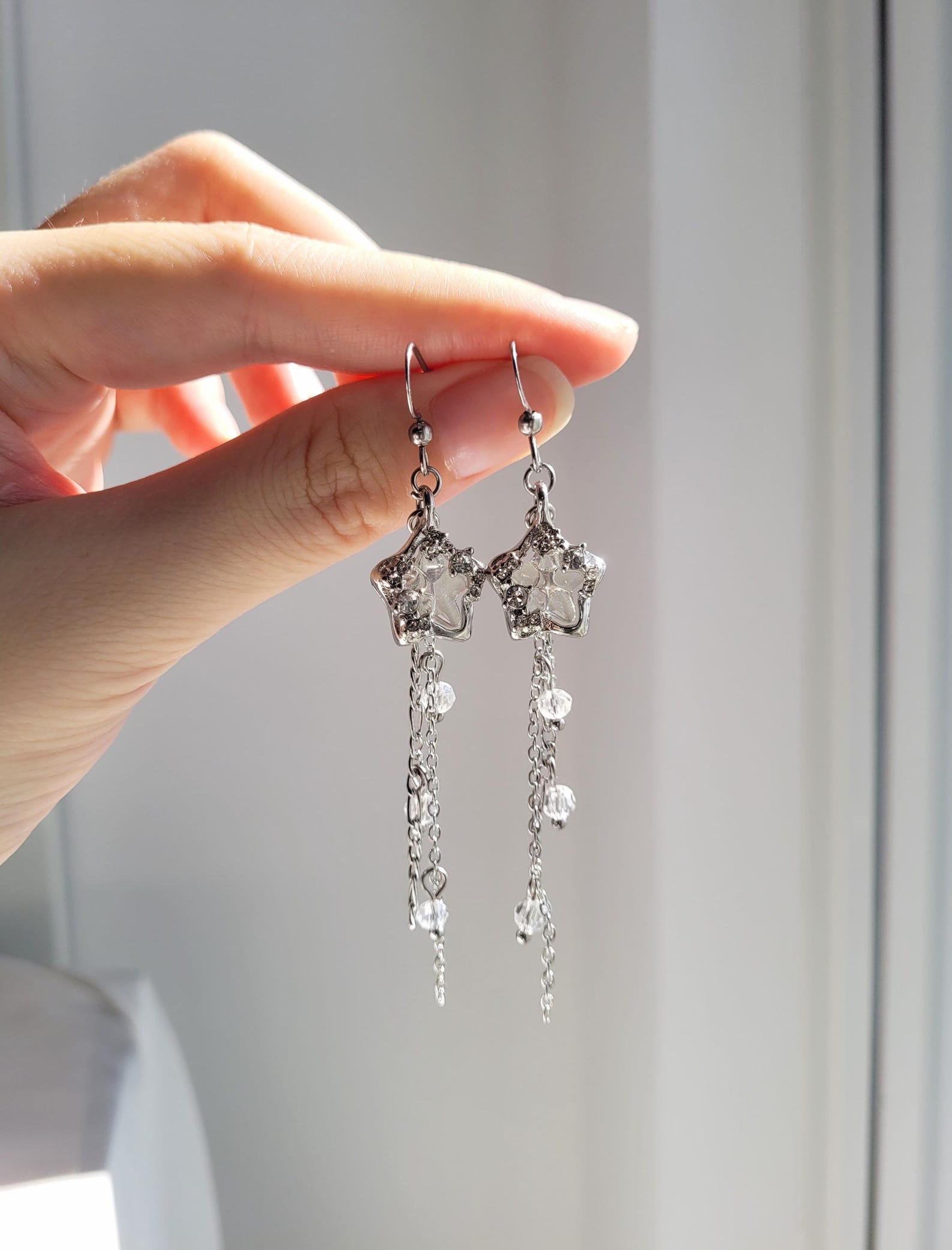 Shooting Star Drop Earrings | Fantasy Silver Dangle Earrings | Y2k Star ...