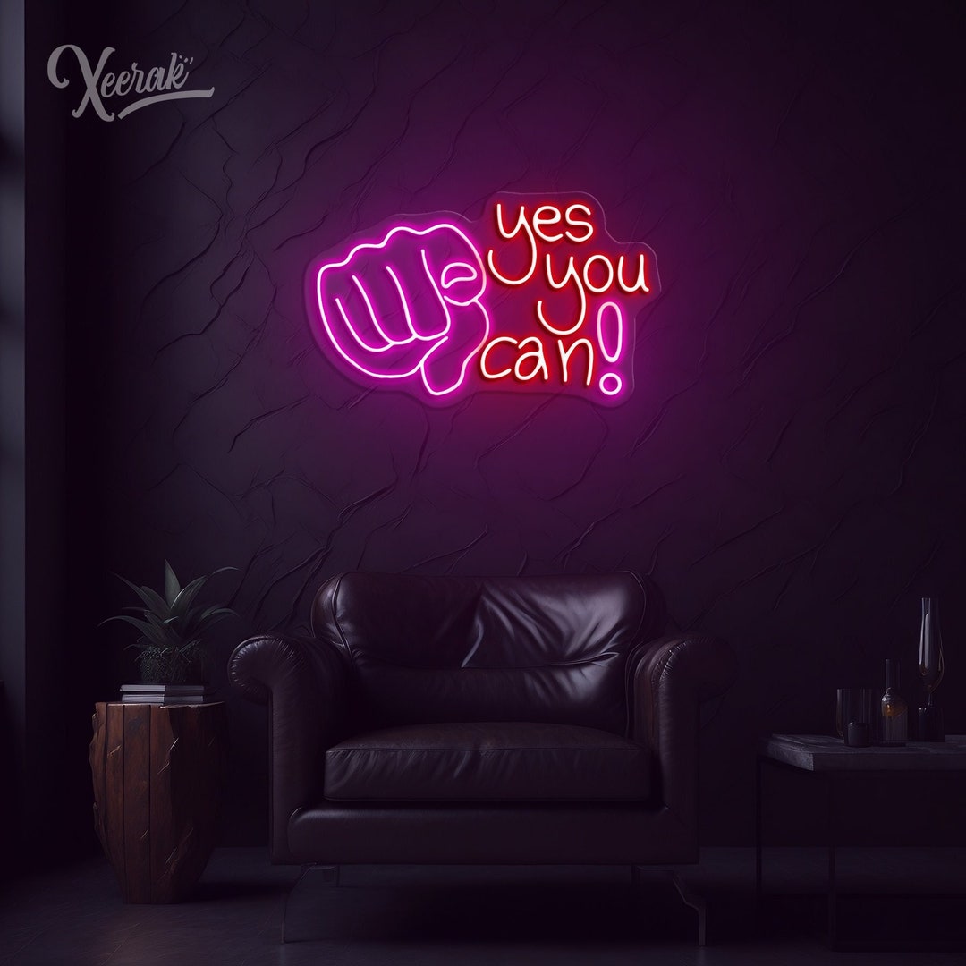 Custom LED Wall Decor 'yes You Can' Neon Sign - Etsy