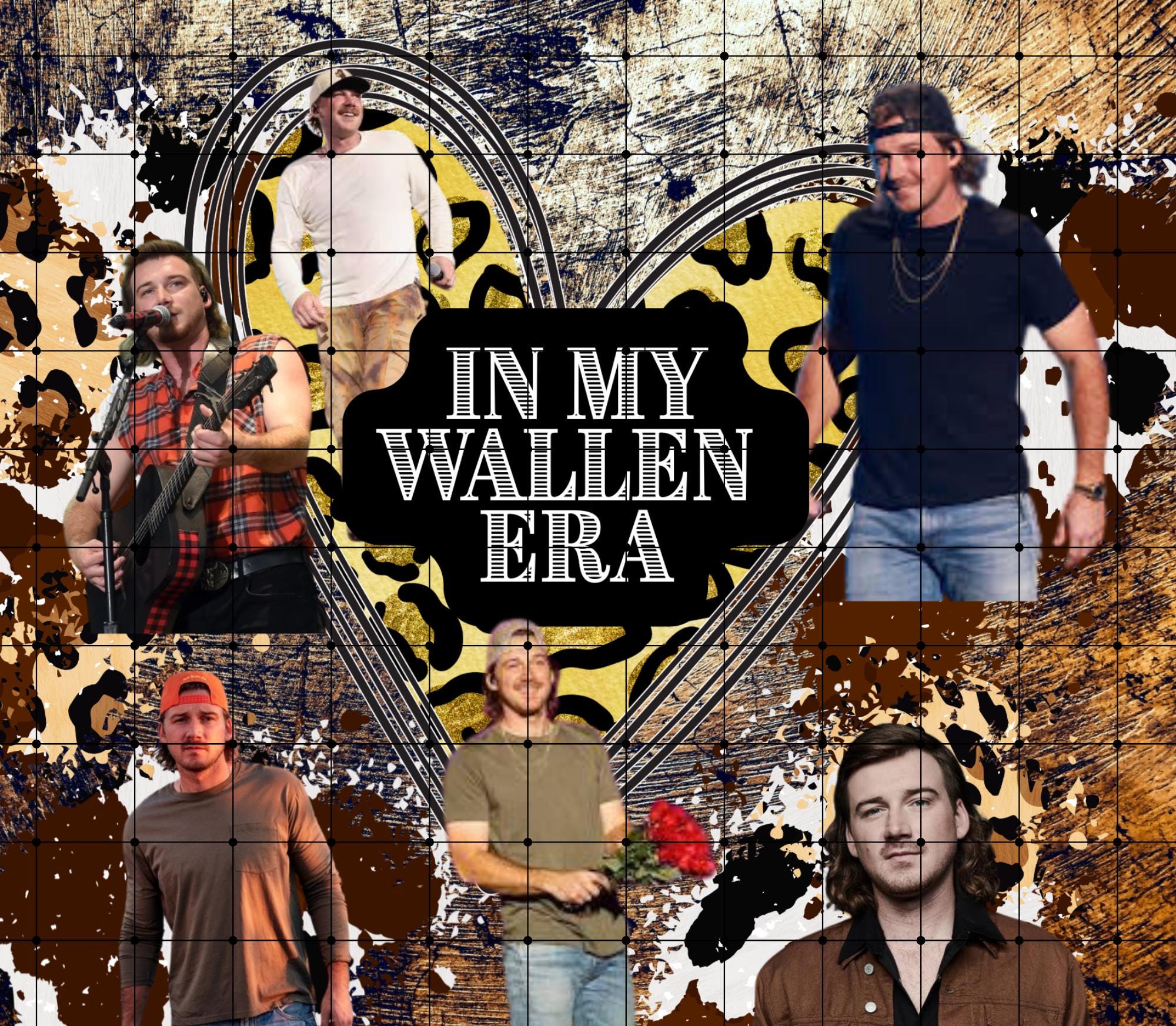 Morgan Wallen Tumbler Wrap: Cow Print Leopard Heart (PNG Digital ...