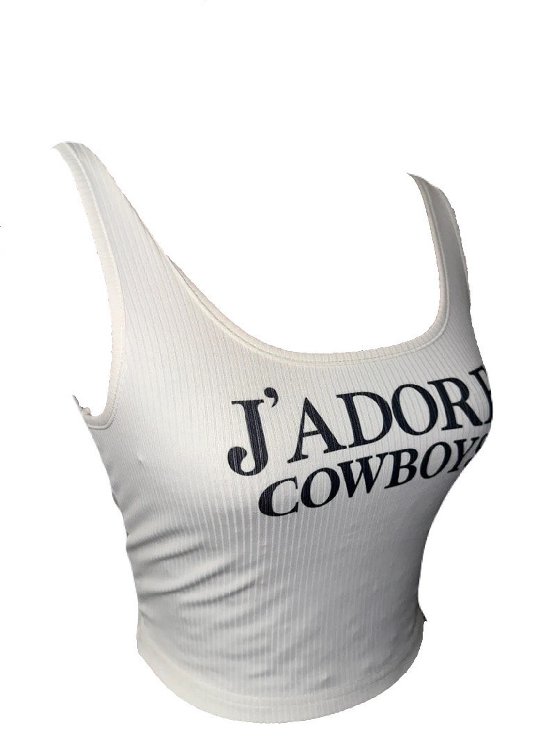 Jadore Cowboys White & Black Tank Top Tee as Seen on Kendall Jenner - Etsy