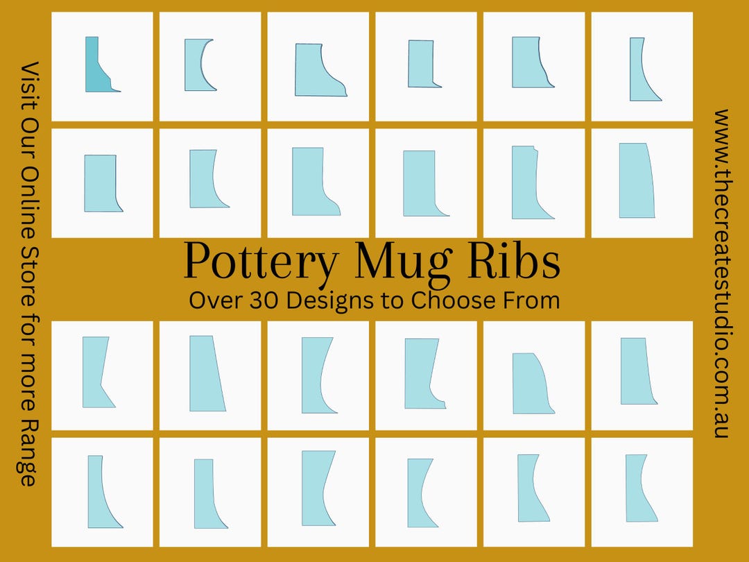 Set of 30 Mug-shaped Pottery Ribs - Durable Plastic Clay Tools for ...