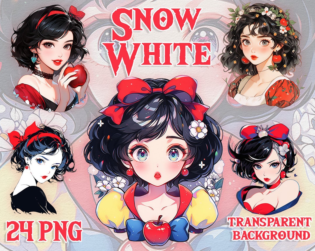 Cute Snow White Clipart 24 PNG Scrapbooking Bundle Beautiful Fantasy ...