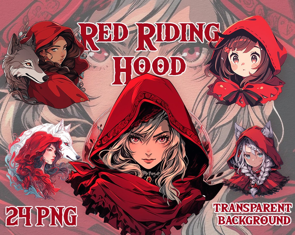 Cute Little Red Riding Hood Clipart 24 PNG Scrapbooking Bundle Fantasy ...