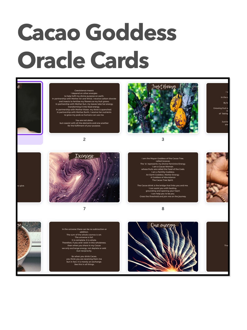 Cacao Goddess Oracle Card Deck- Messages of Wisdom From the Cacao ...