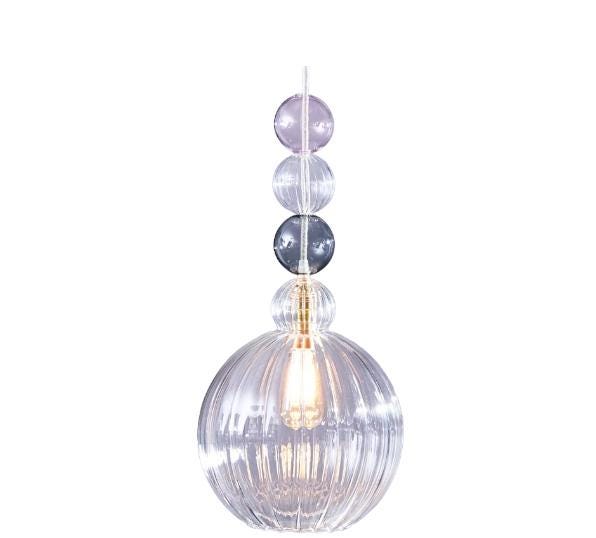 Hand-blown Faceted Glass Pendant Light, Elegant Handmade Decor - Etsy