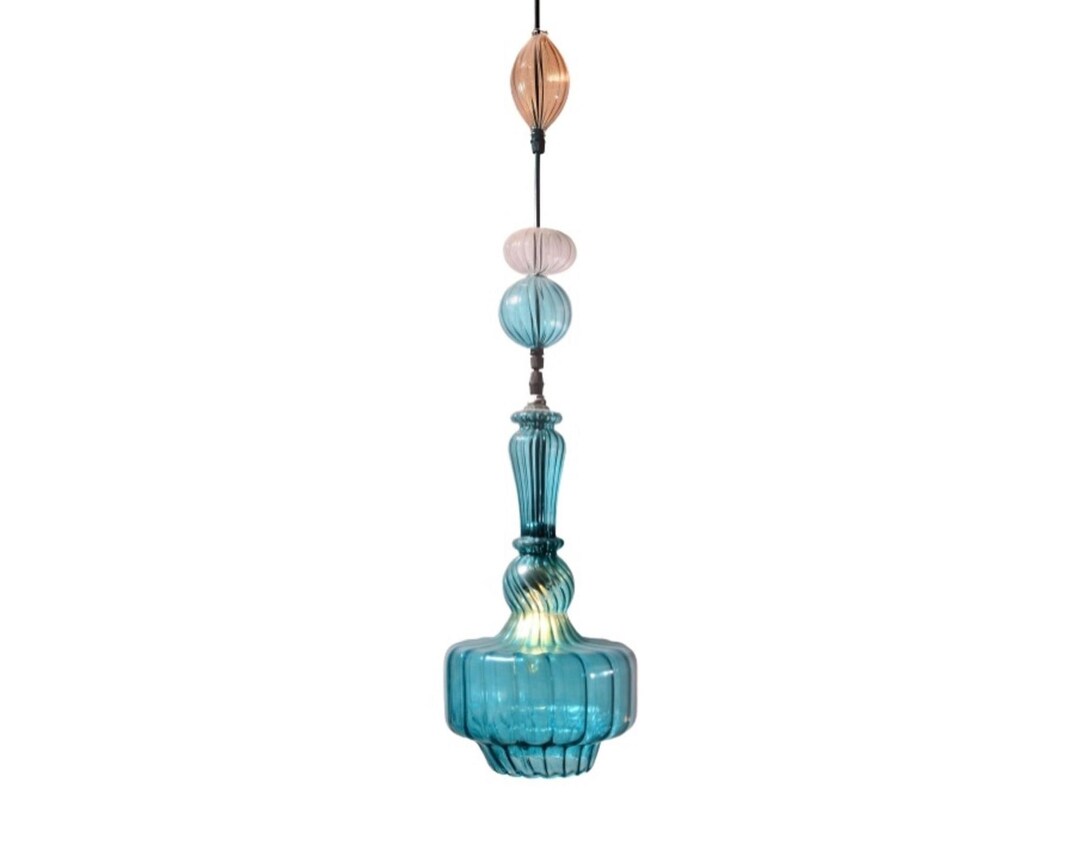 Blown Glass Pendant Light, Modern Kitchen Lighting, Glass Decor - Etsy