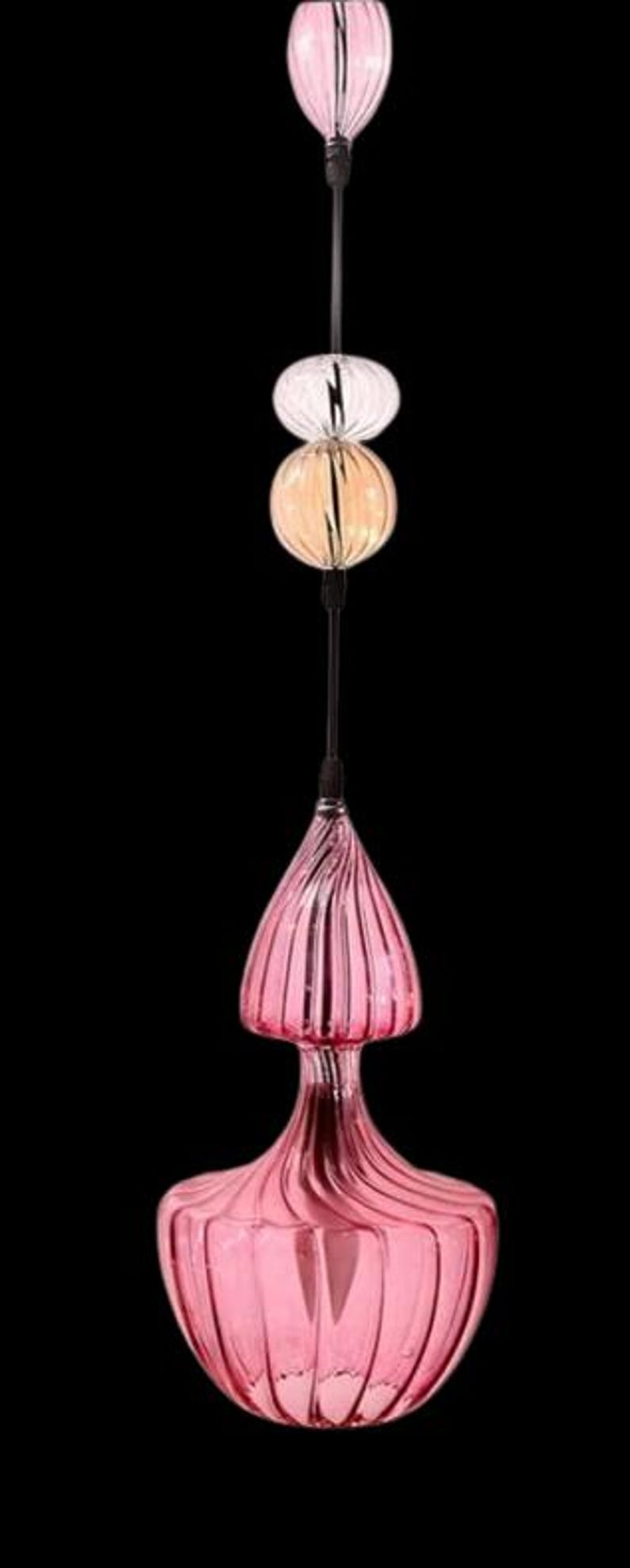 Lámpara colgante de vidrio soplado hecha a mano, iluminación moderna para la cocina - Etsy México