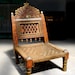 Vintage Rajasthan Pidha Chair: Dark Teak Wood, Exquisite Carvings ...