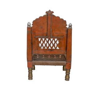 Vintage Rajasthan Pidha Chair: Dark Teak Wood, Exquisite Carvings ...