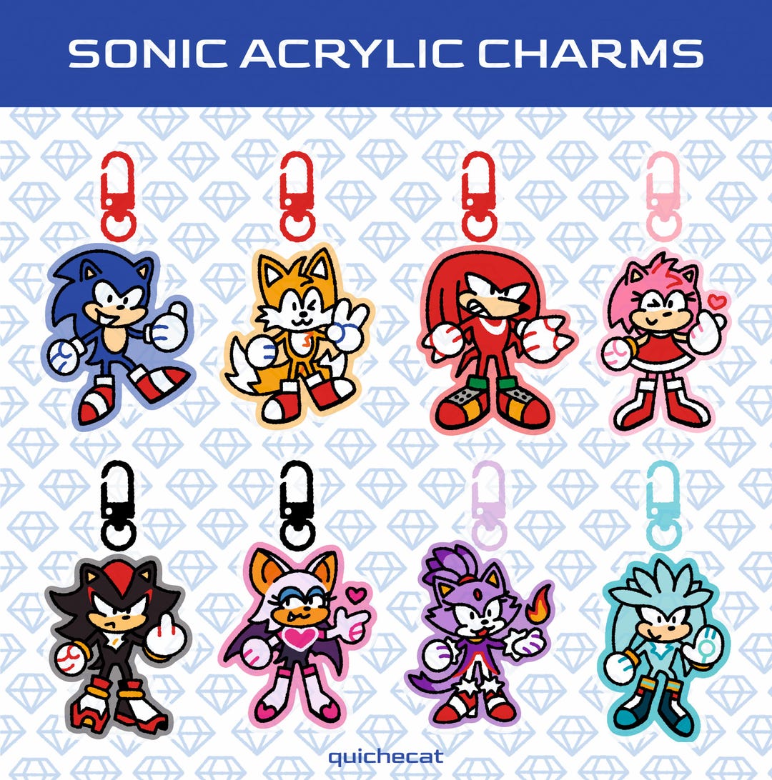 Sonic and Friends - Clear Acrylic Keychain (sonic the Hedgehog, Tails ...