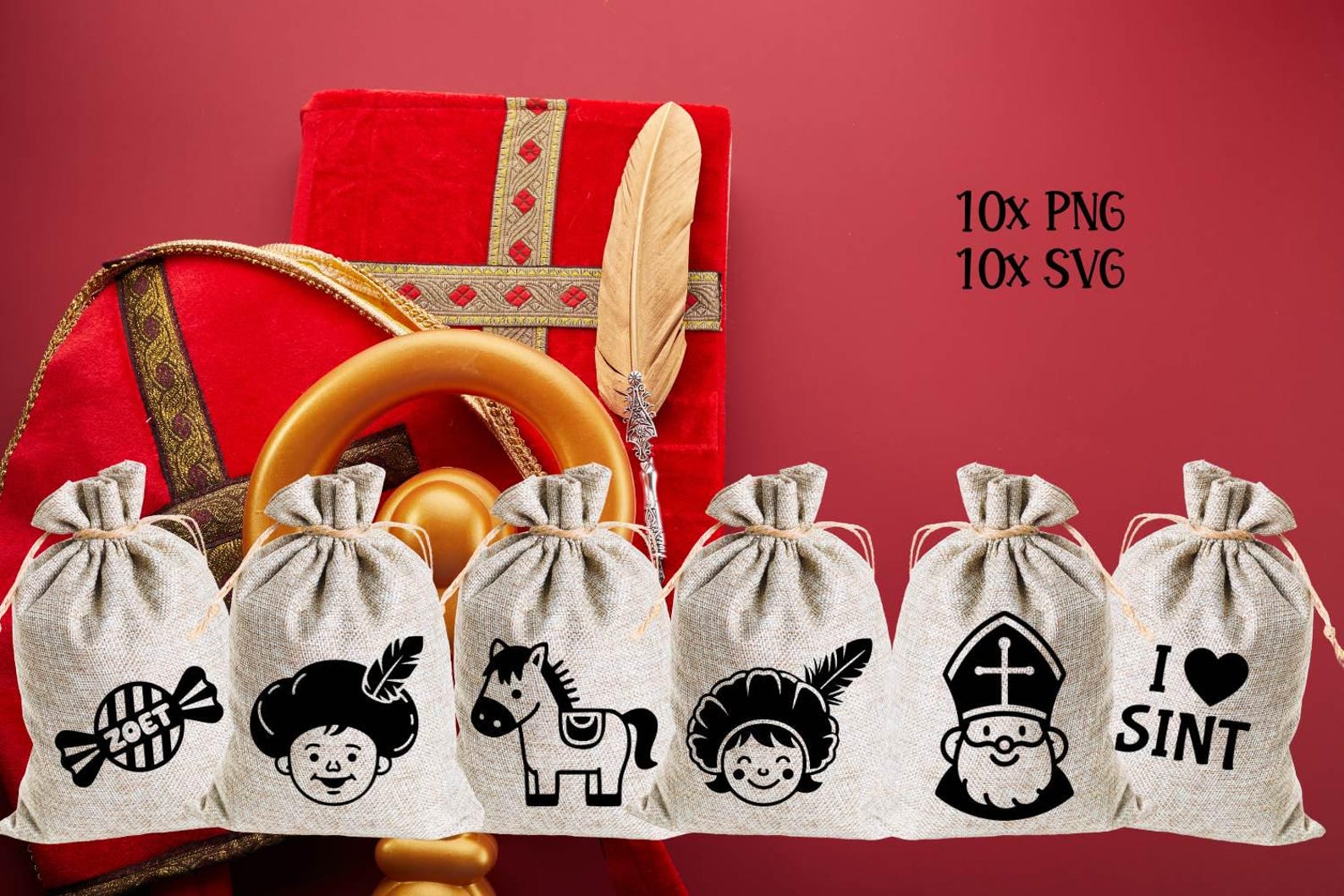 Sint en Piet - snijbestanden - SVG en PNG - Etsy Nederland