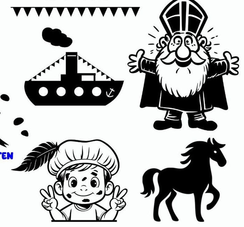 Sint en Piet - snijbestanden - SVG en PNG - Etsy Nederland