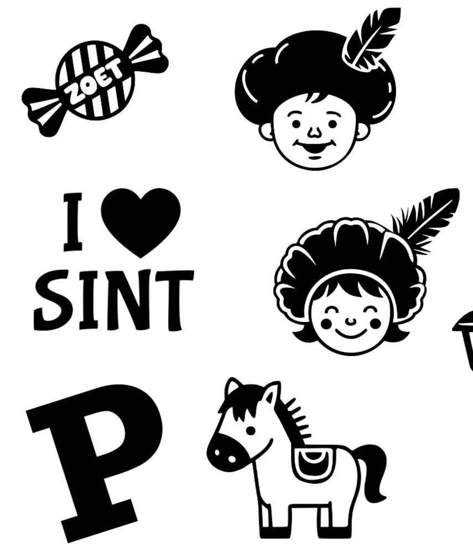 Sint en Piet - snijbestanden - SVG en PNG - Etsy Nederland