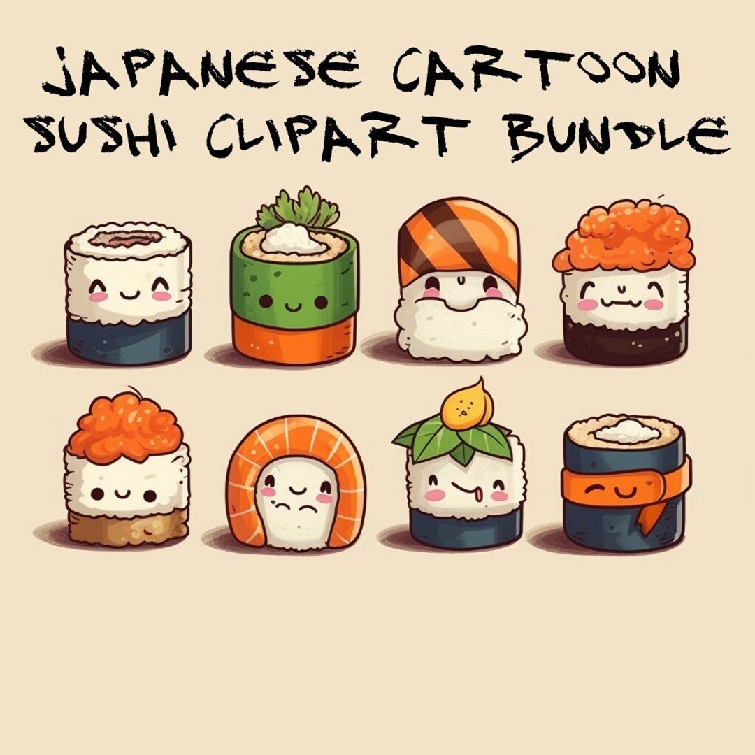 25 CUTE JAPANESE SUSHI Cartoons, Transparent .png, High Quality ...
