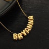 Real 18K Gold Filled Custom Name Necklace, Birthstone Nameplate, Name ...