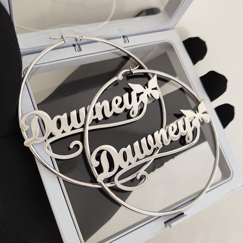 Name Hoop Earrings - Etsy